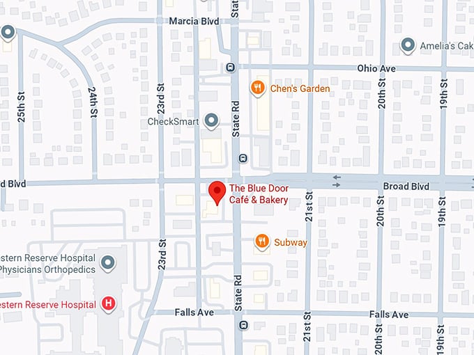 16. the blue door café & bakery map
