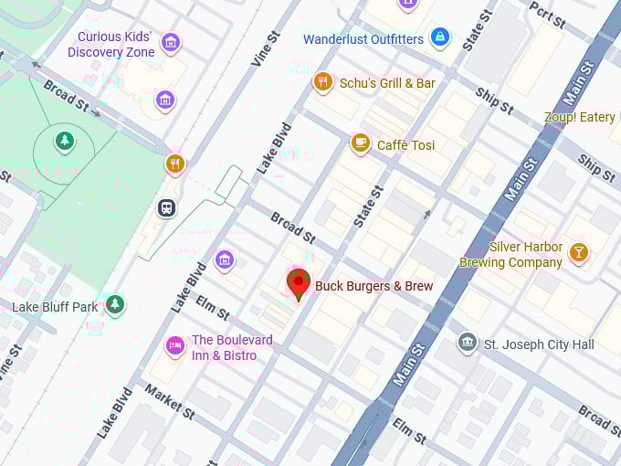 16. the buck burgers & brew map