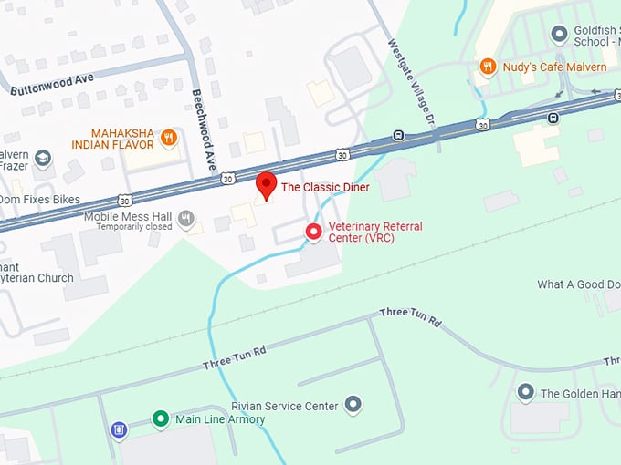16. the classic diner map