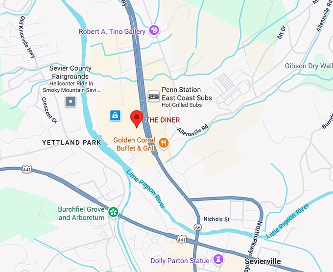 the diner map