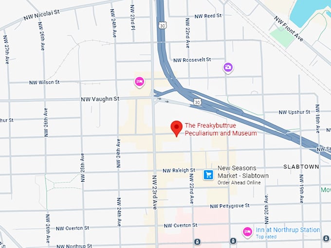 16. the freakybuttrue peculiarium and museum map