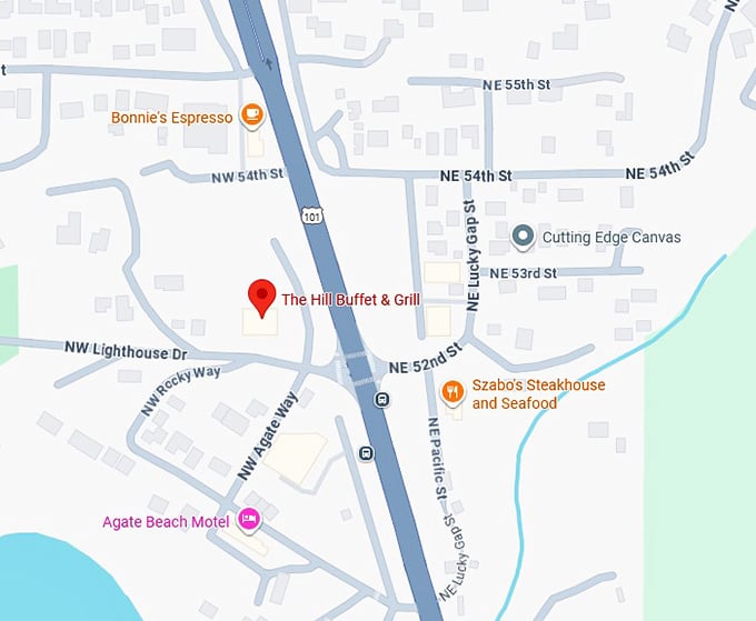 16. the hill buffet & grill map