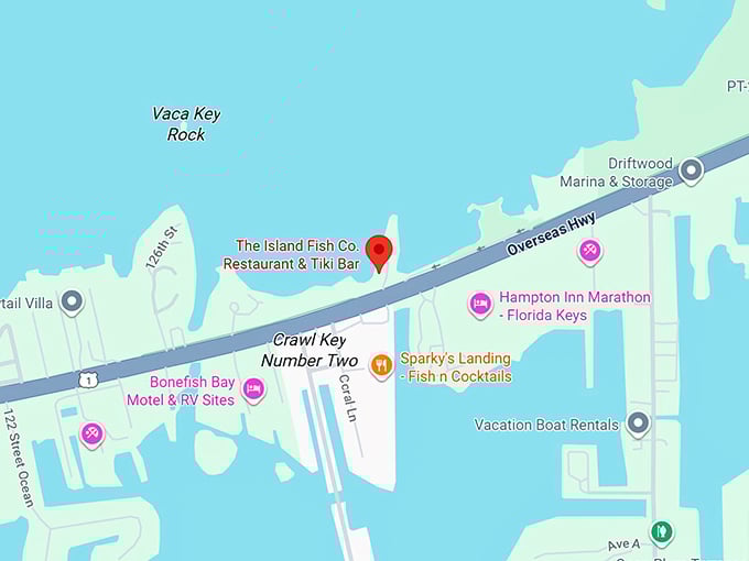 16. the island fish co. restaurant & tiki bar map