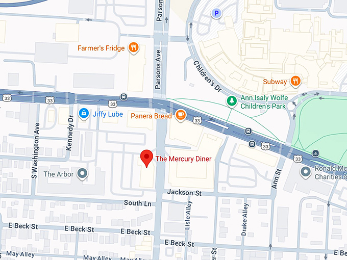 16. the mercury diner map