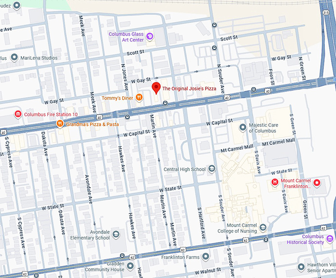 16. the original josie’s pizza map