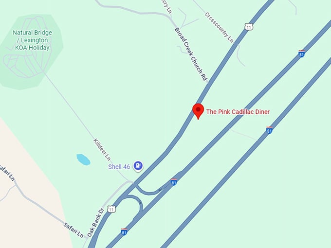 16. the pink cadillac diner map