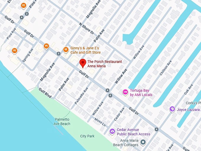 16. the porch restaurant anna maria map