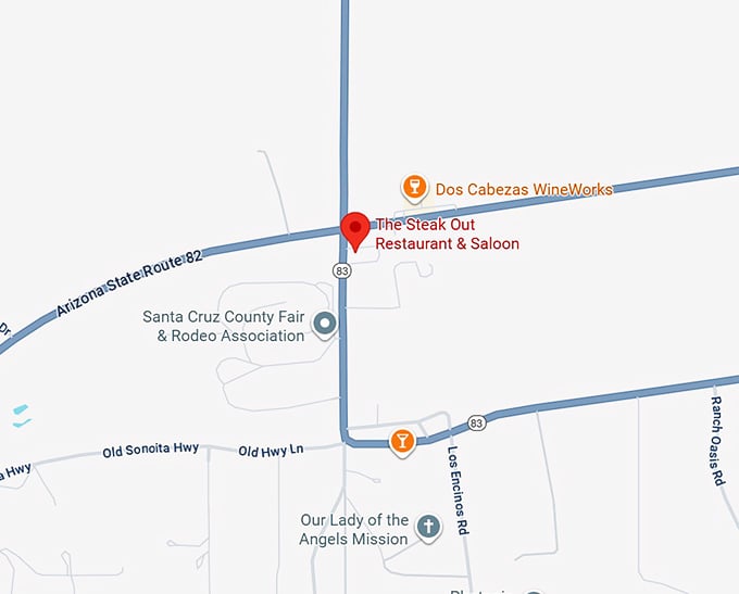 16. the steak out restaurant & saloon map
