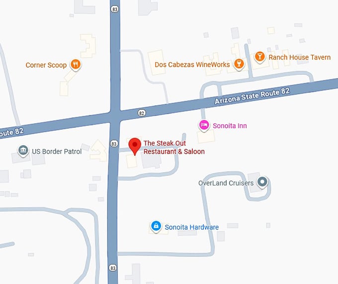 16. the steak out restaurant & saloon map