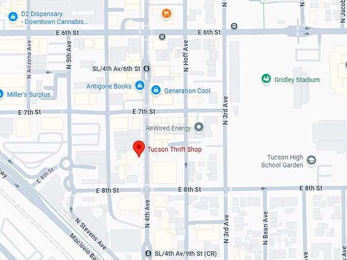 16. the tucson thrift shop map