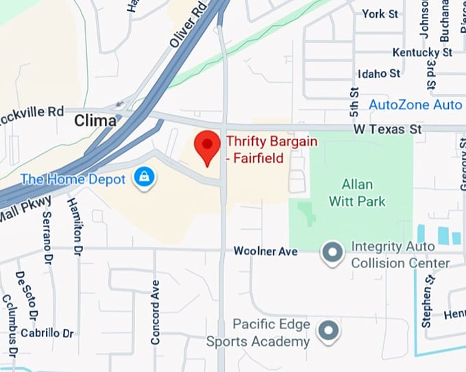 16. thrifty bargain fairfield map