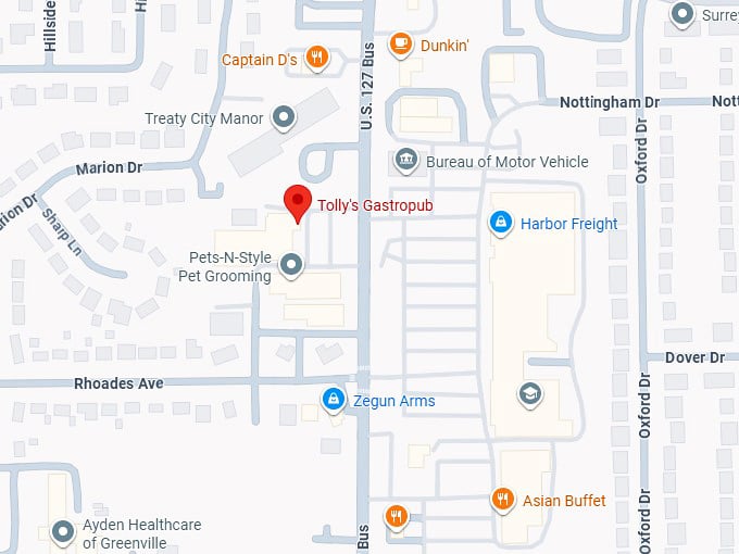 16. tolly's gastropub map