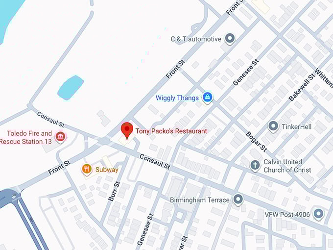 16. tony packo’s restaurant map