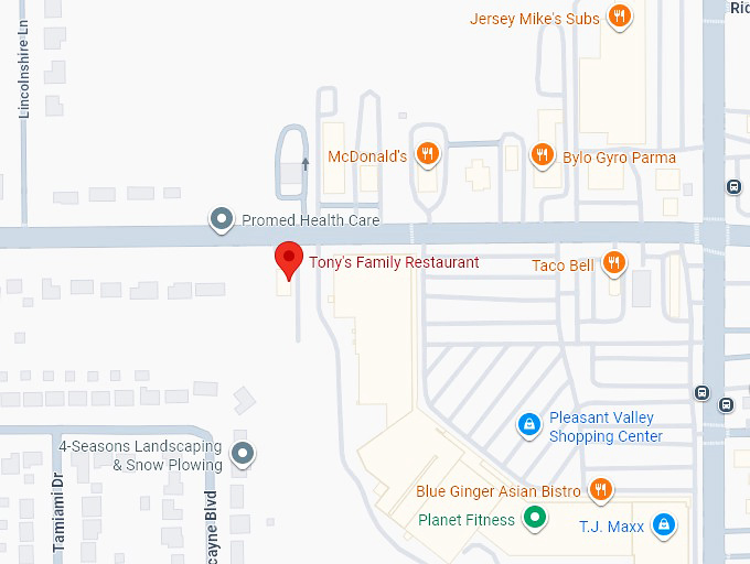 16. tony’s diner 1515 w pleasant valley rd map
