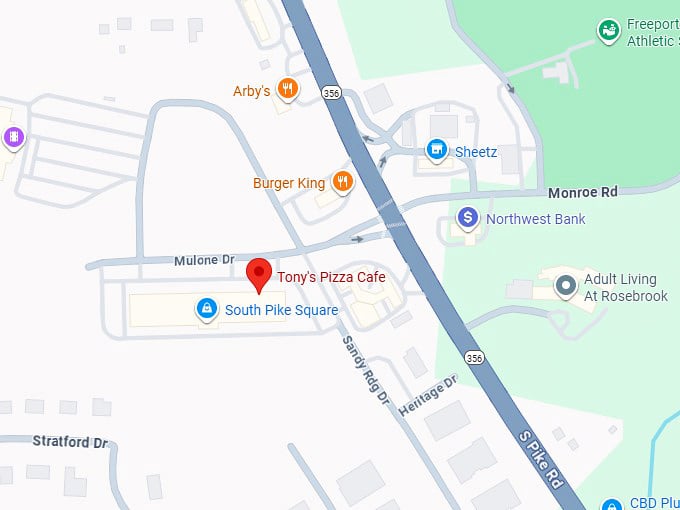 16. tony's pizza cafe map