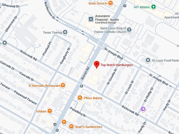 16. top notch hamburgers map
