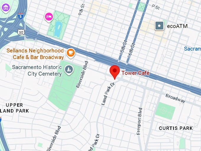 16. tower cafe map