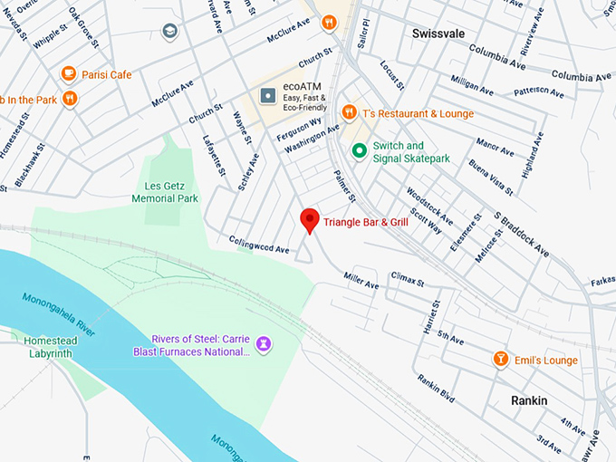 16. triangle bar & grill map