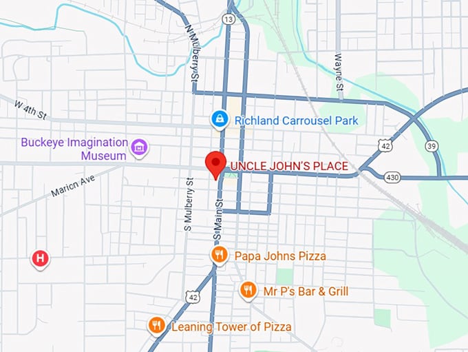 16. uncle john’s place map