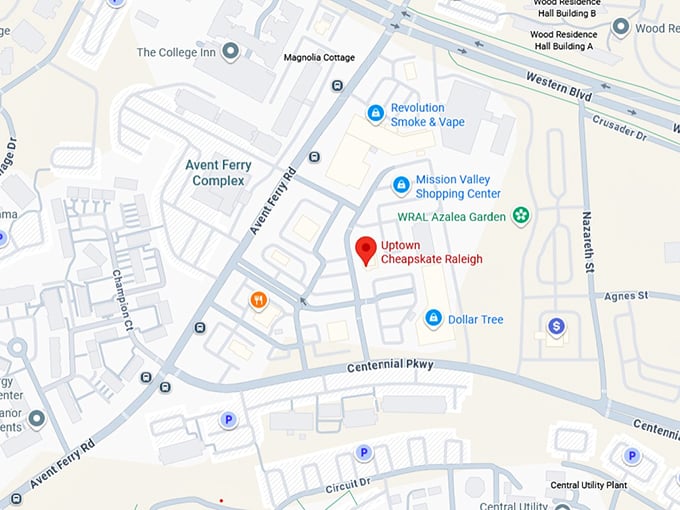 16. uptown cheapskate raleigh map