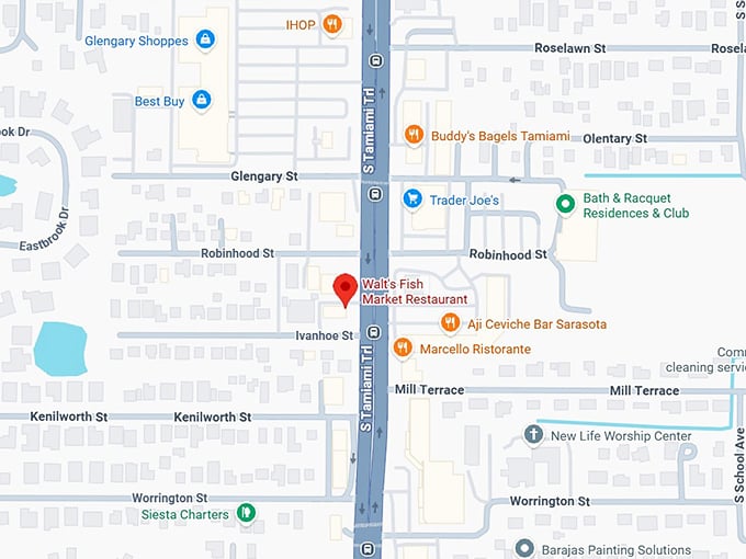 walt’s fish market restaurant map