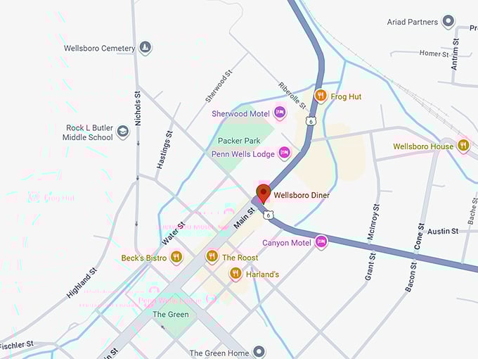 16. wellsboro diner map