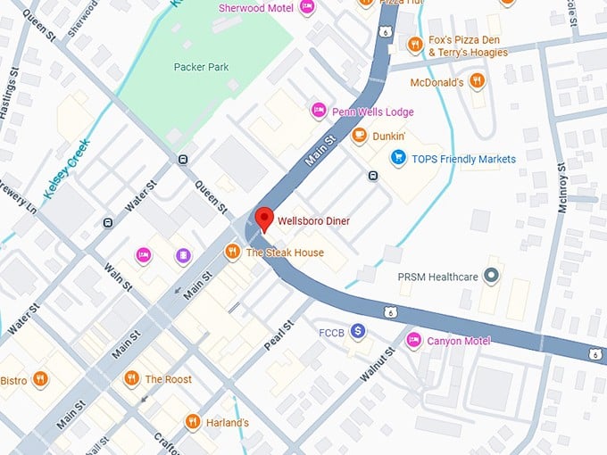 16. wellsboro diner map