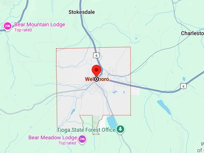 16. wellsboro, pa map