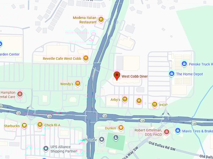 16. west cobb diner map