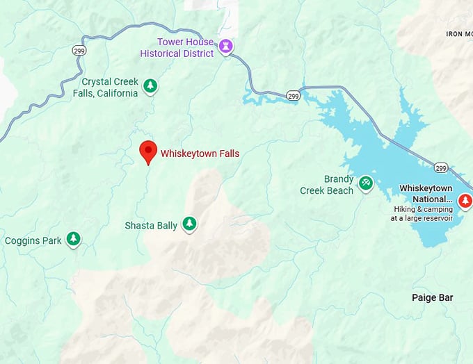 16. whiskeytown falls map