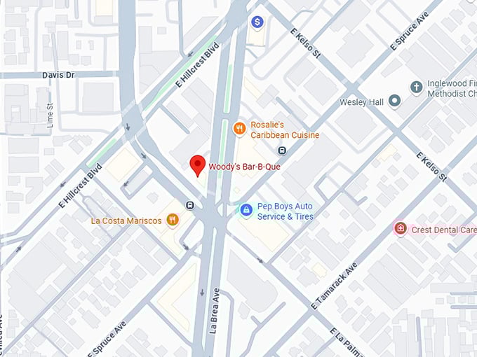 16. woody's bar b que map