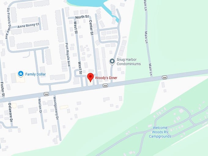 16. woody’s diner map