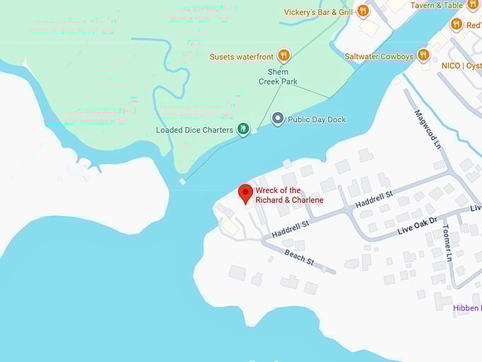 16. wreck of the richard & charlene map