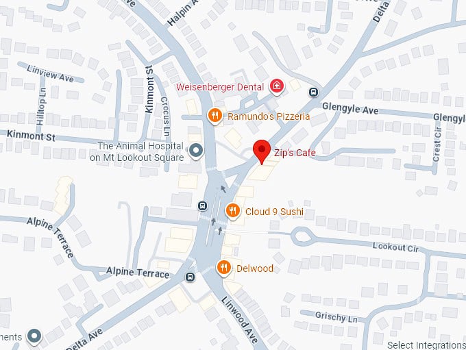 16. zip's cafe map