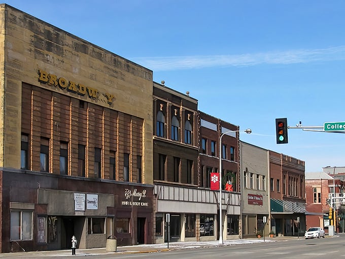 Broadway dreams on a budget! Albert Lea's historic facades stand like sentinels of affordability for Social Security living.