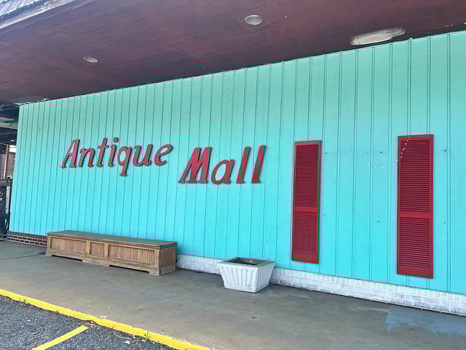 That turquoise facade practically shouts "treasure inside!" like a vintage jewelry box waiting to be opened.