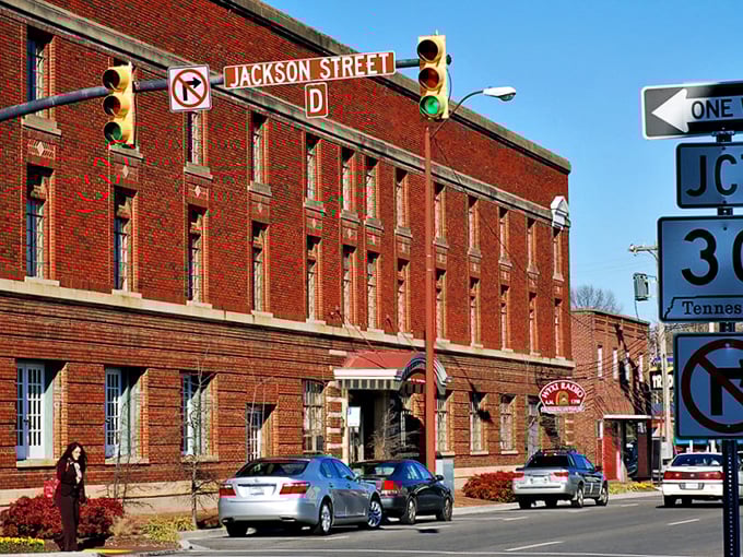 Downtown Athens showcases classic brick buildings along Jackson Street – small-town charm with prices from a different era!