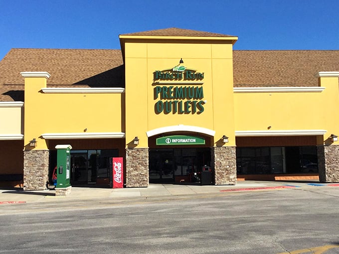 That bright yellow facade isn't just cheerful – it's practically shouting "bargains inside!" from the highway.