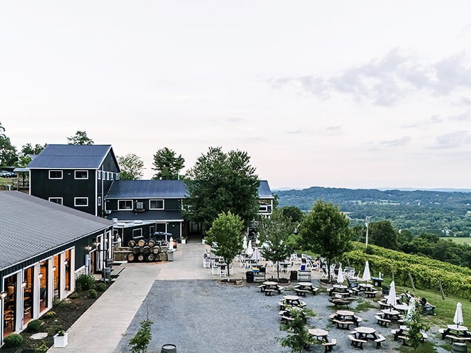 Bluemont's outdoor seating area is like heaven's waiting room – with wine service and mountain views that go on forever.