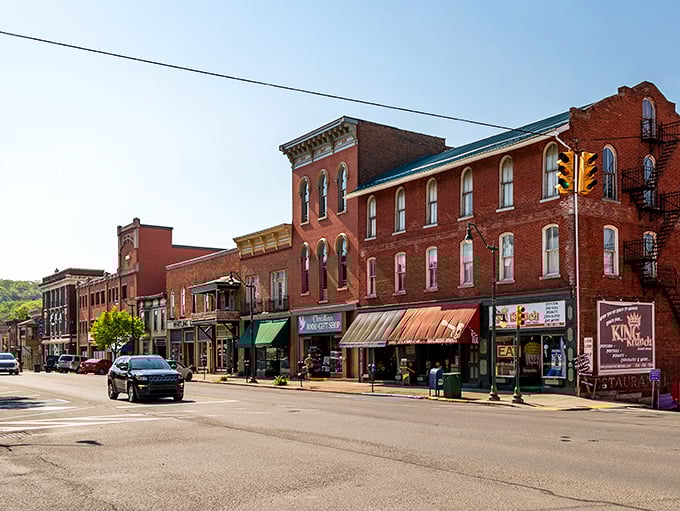 Main Street magic happens here, where red brick buildings whisper stories of simpler times.