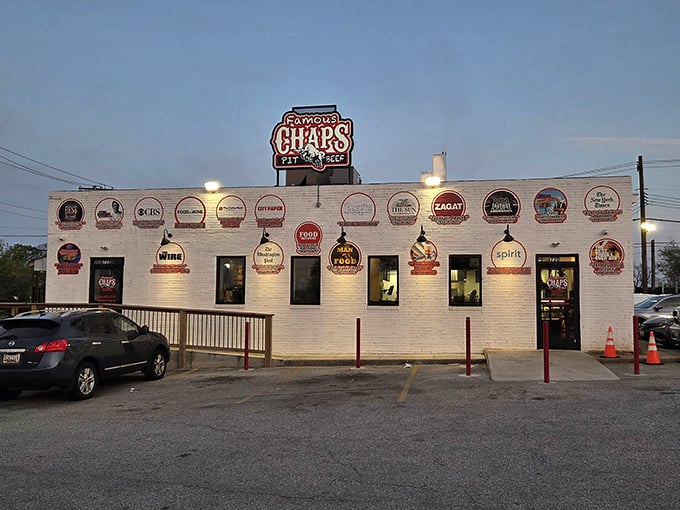 Look at that wall of BBQ awards – it's like a hall of fame for meat lovers everywhere.