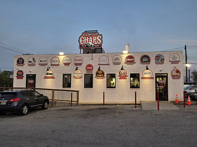 Look at that wall of BBQ awards – it's like a hall of fame for meat lovers everywhere.