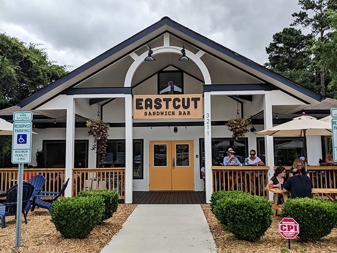 That welcoming front porch practically begs you to grab a sandwich and stay awhile.