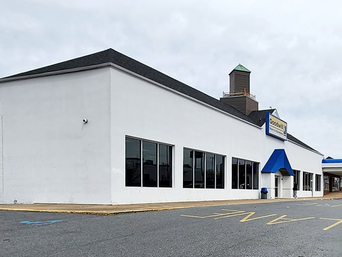 That familiar blue and white facade promises treasure hunting adventures that never disappoint the eager bargain seeker.