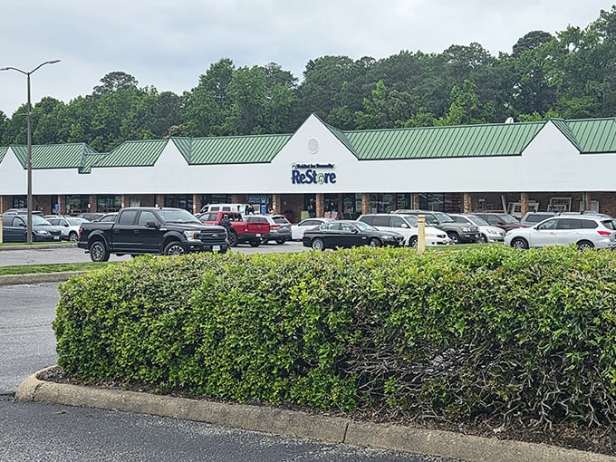 The Habitat ReStore's unassuming exterior hides a warehouse of wonders. Like finding the TARDIS of home goods—bigger on the inside!