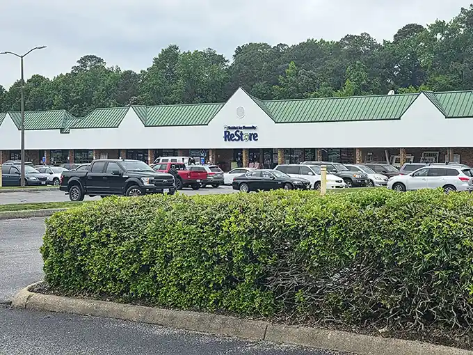 The Habitat ReStore's unassuming exterior hides a warehouse of wonders. Like finding the TARDIS of home goods—bigger on the inside!