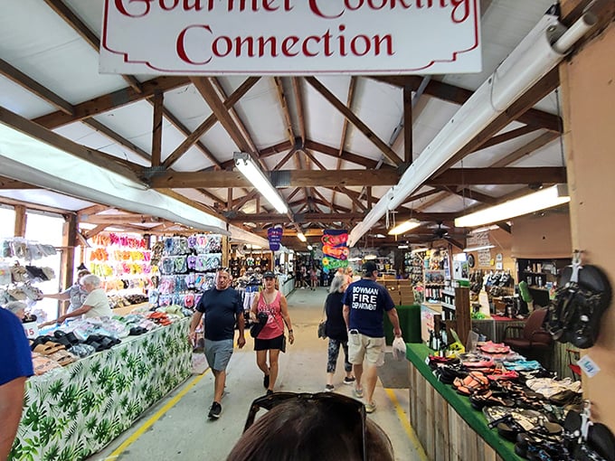 Inside Hudson's Surfside Flea Market, treasure hunters navigate aisles packed with everything from vintage finds to modern surprises.