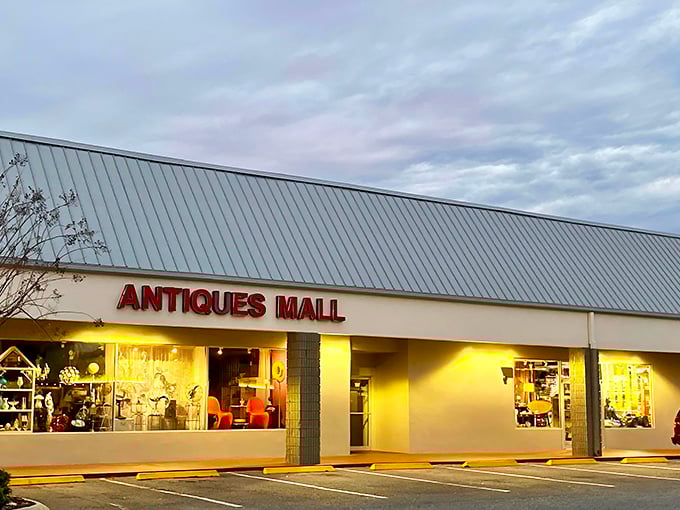 Orange Tree Antiques Mall's welcoming storefront promises treasures that would make even Marie Kondo smile with joy.