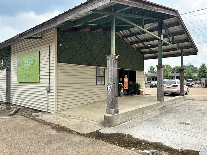 That green awning beckons like a beacon for bargain hunters seeking their next great find.