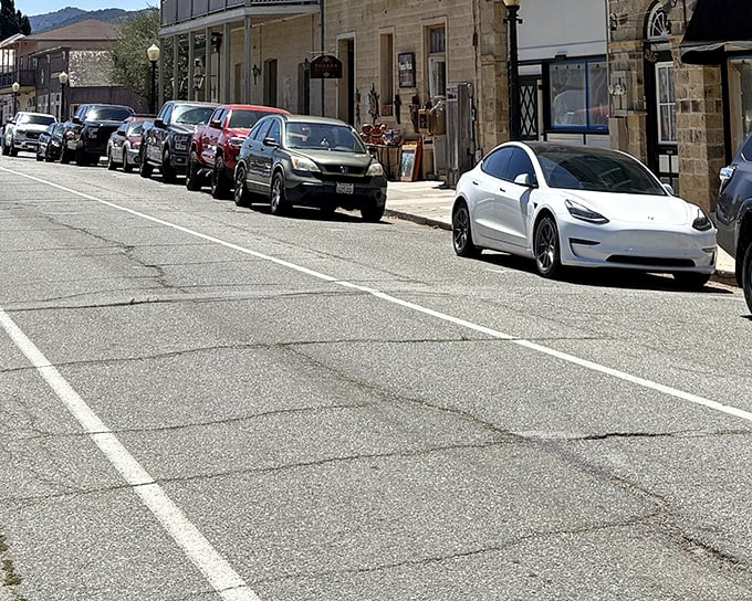 Main Street magic where Tesla meets time travel - this Gold Rush town keeps history alive with every storefront. 